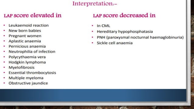 Lap score | PPTX | Blood Disorders | Diseases and Conditions