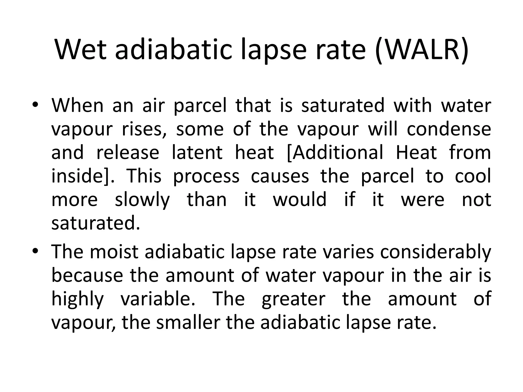 Lapse rate and stability conditions | PPTX