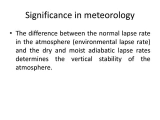 Lapse rate and stability conditions | PPTX