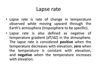 Lapse rate and stability conditions | PPTX