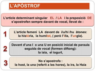 L’apòstrof i les contraccions | PPTX