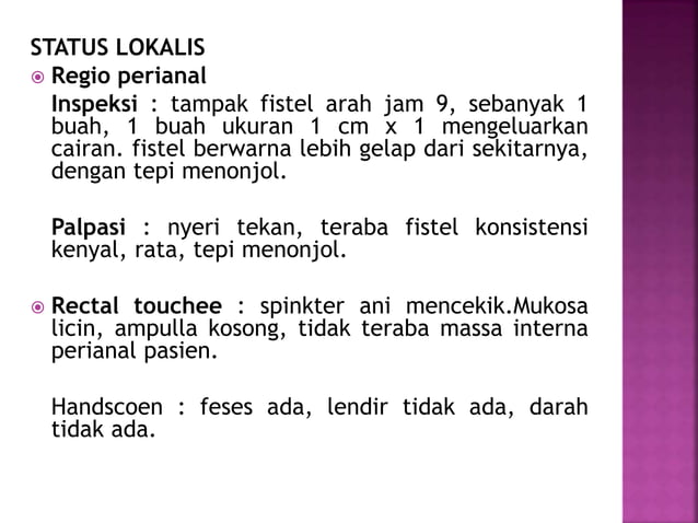 lapsus fistel perianal.pptx laporan kasus | PPTX