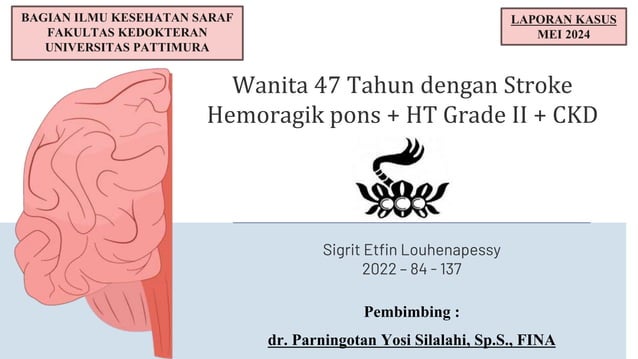 SH Pons + HT Grade II + CKD in Women 47 yo | PPT