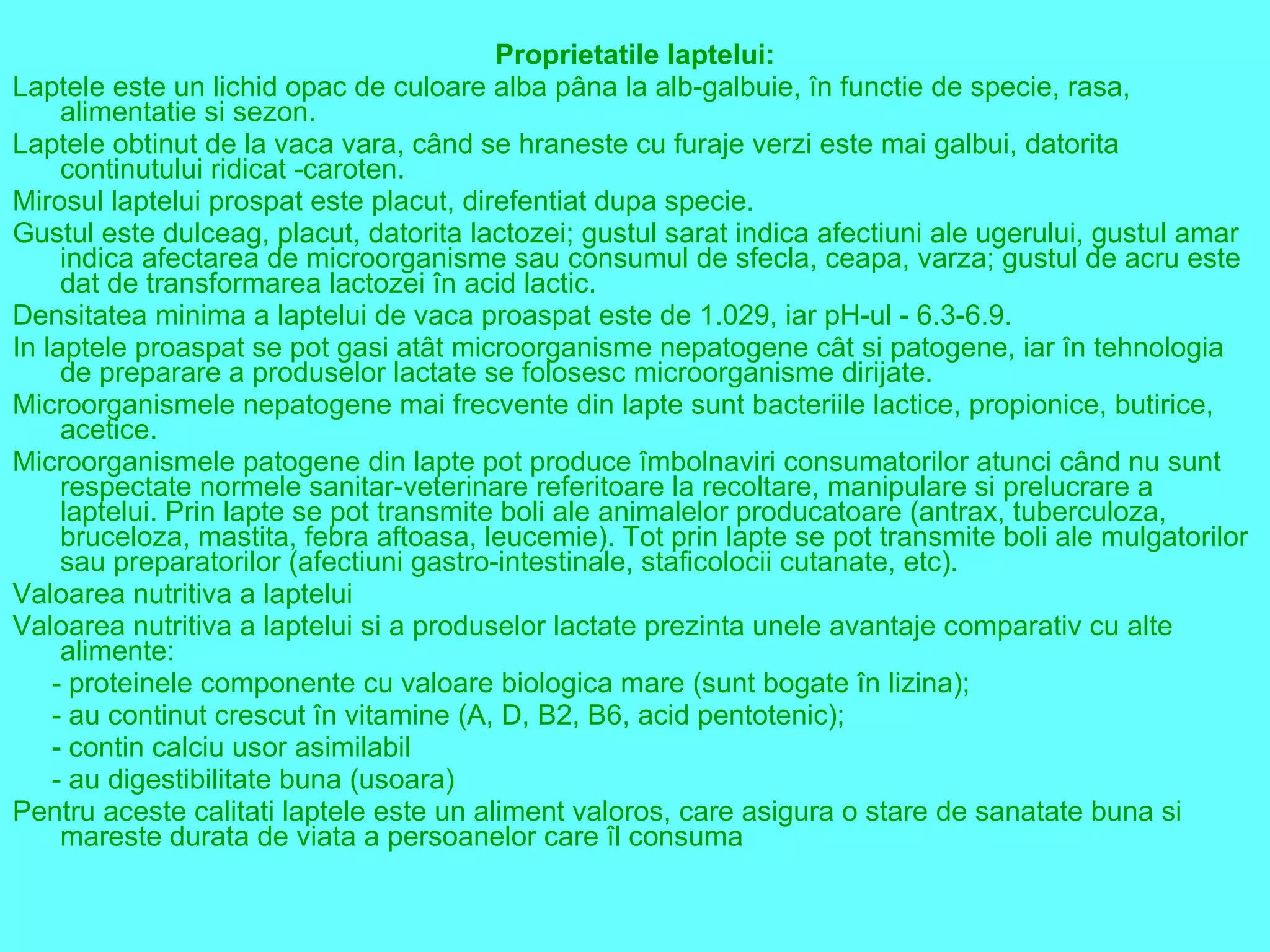 Laptele şi produsele lactate | PPT