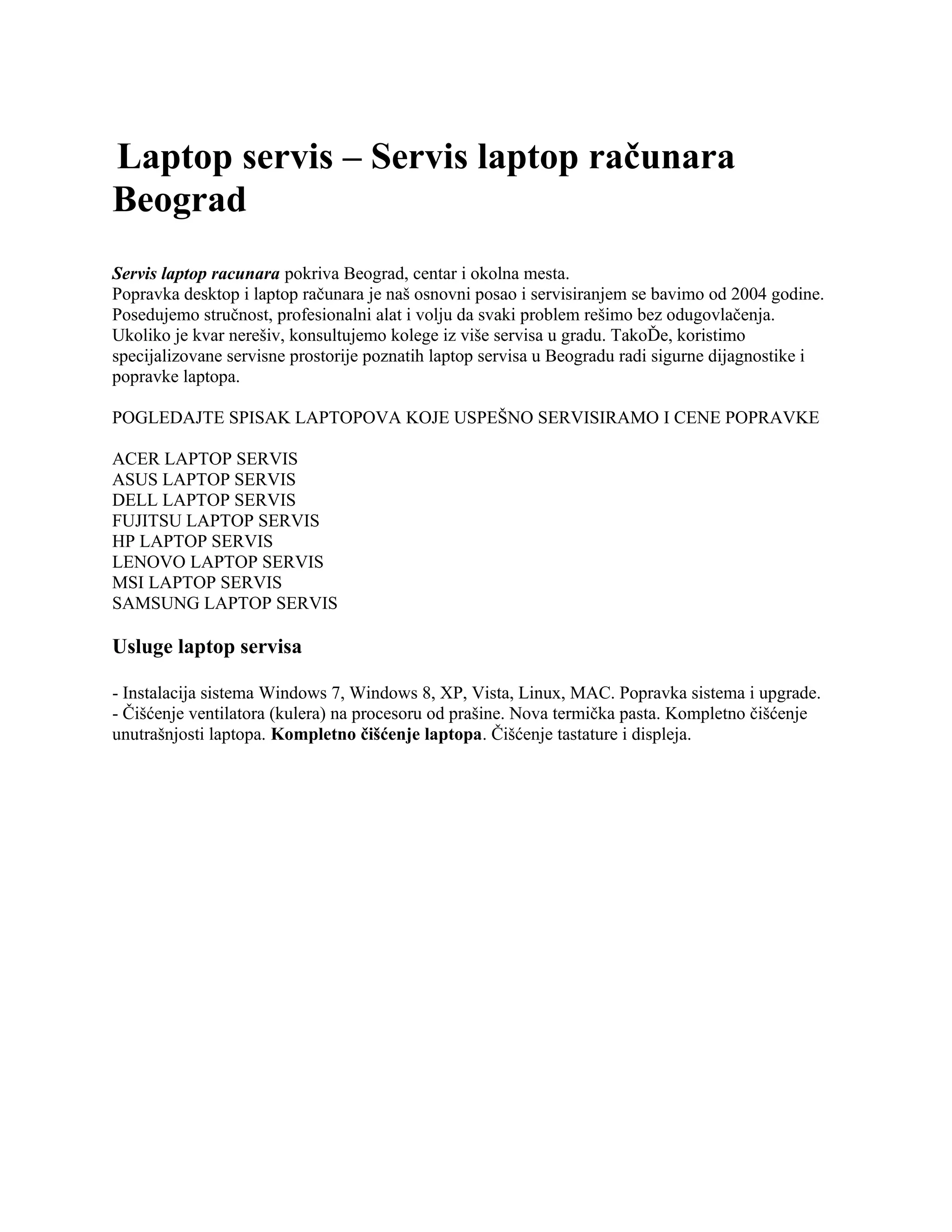 Laptop servis-racunara-beograd | PDF