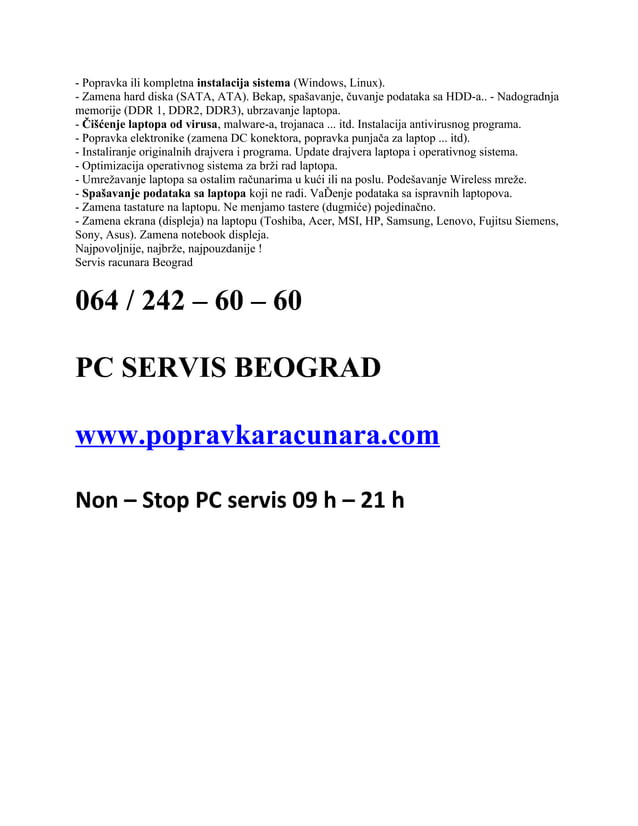 Laptop servis-racunara-beograd | PDF