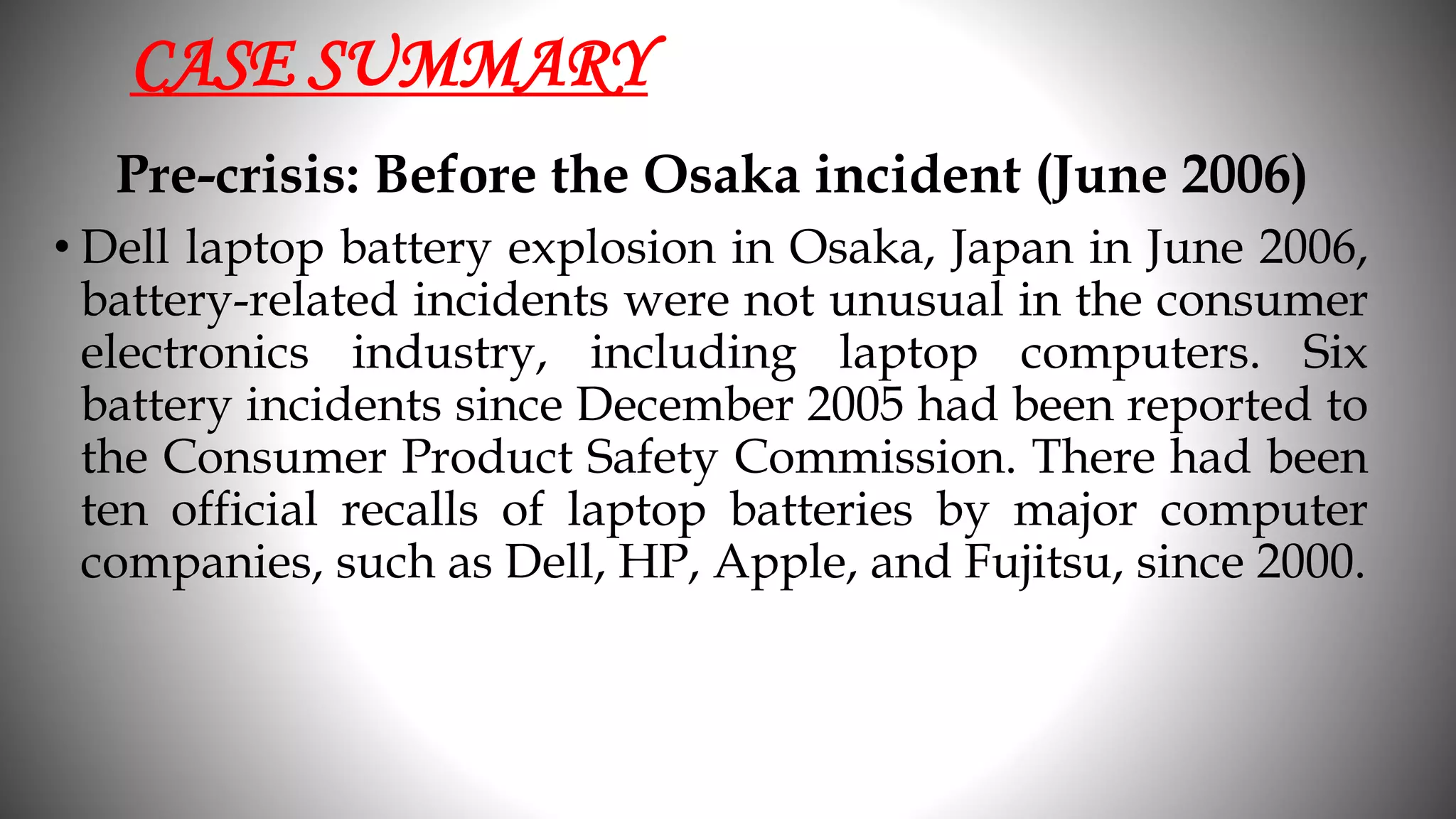 A Dell Laptop battery explosion | PPTX
