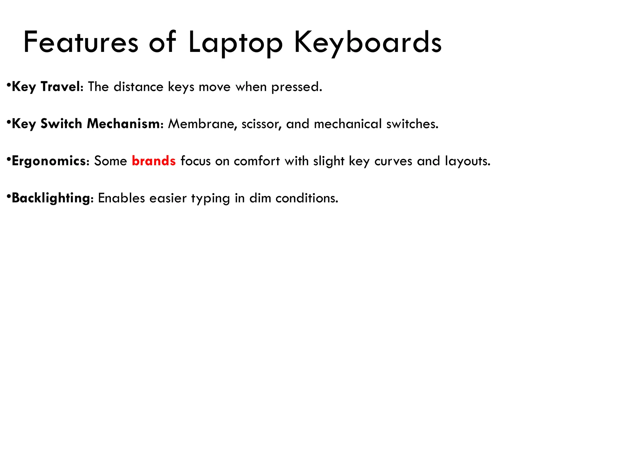 Exploring Laptop Keyboards and Featuress | PPTX