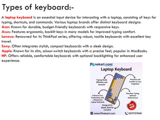 Exploring Laptop Keyboards and Featuress | PPT