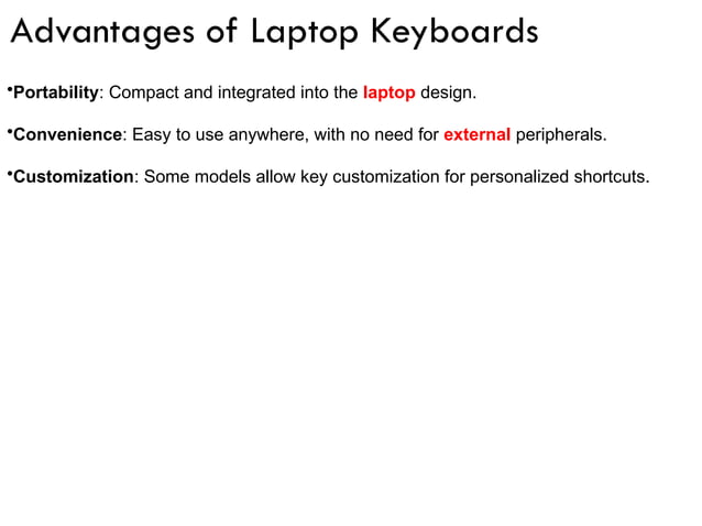 Exploring Laptop Keyboards and Featuress | PPT