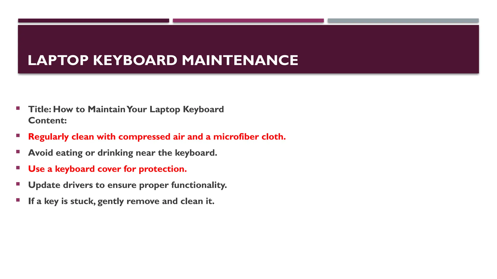 Laptop Keyboard: Types, Features & Uses" | PPTX