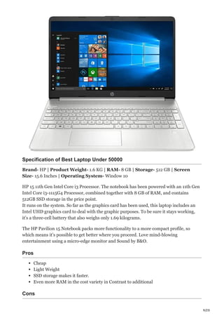 Laptops under 50000 | PDF