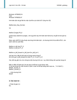 Lập trình C cơ bản cho vi điều khiển | PDF