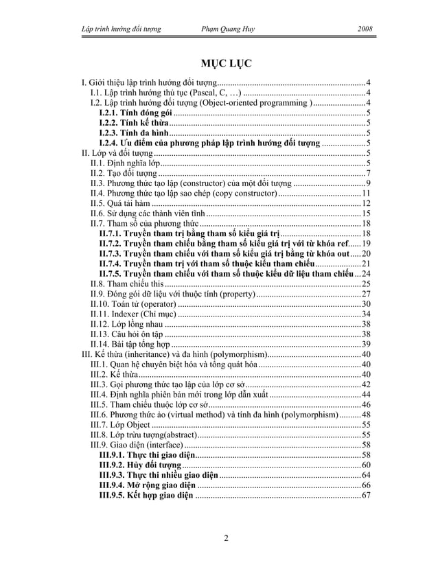 Lap trinh huong doi tuong | PDF
