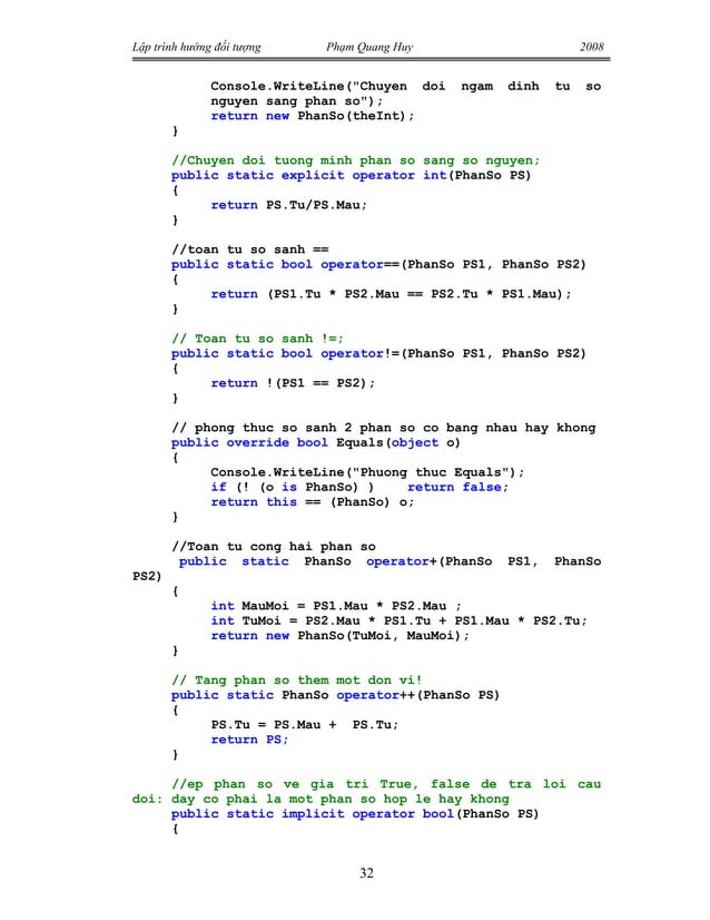 Lap trinh huong doi tuong | PDF