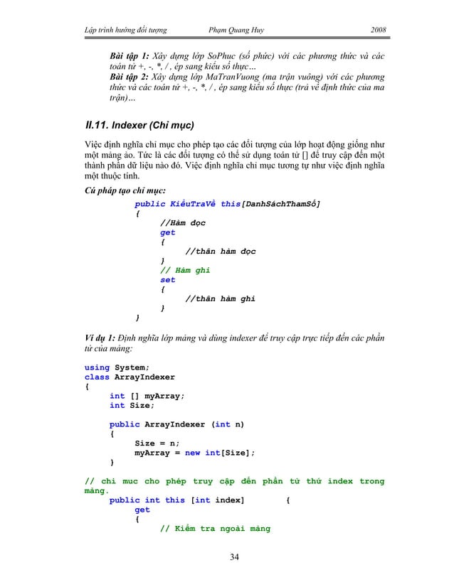Lap trinh huong doi tuong | PDF