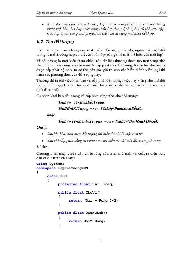 Lap trinh huong doi tuong