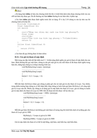 bài giảng lập trình hướng đối tượng | PDF