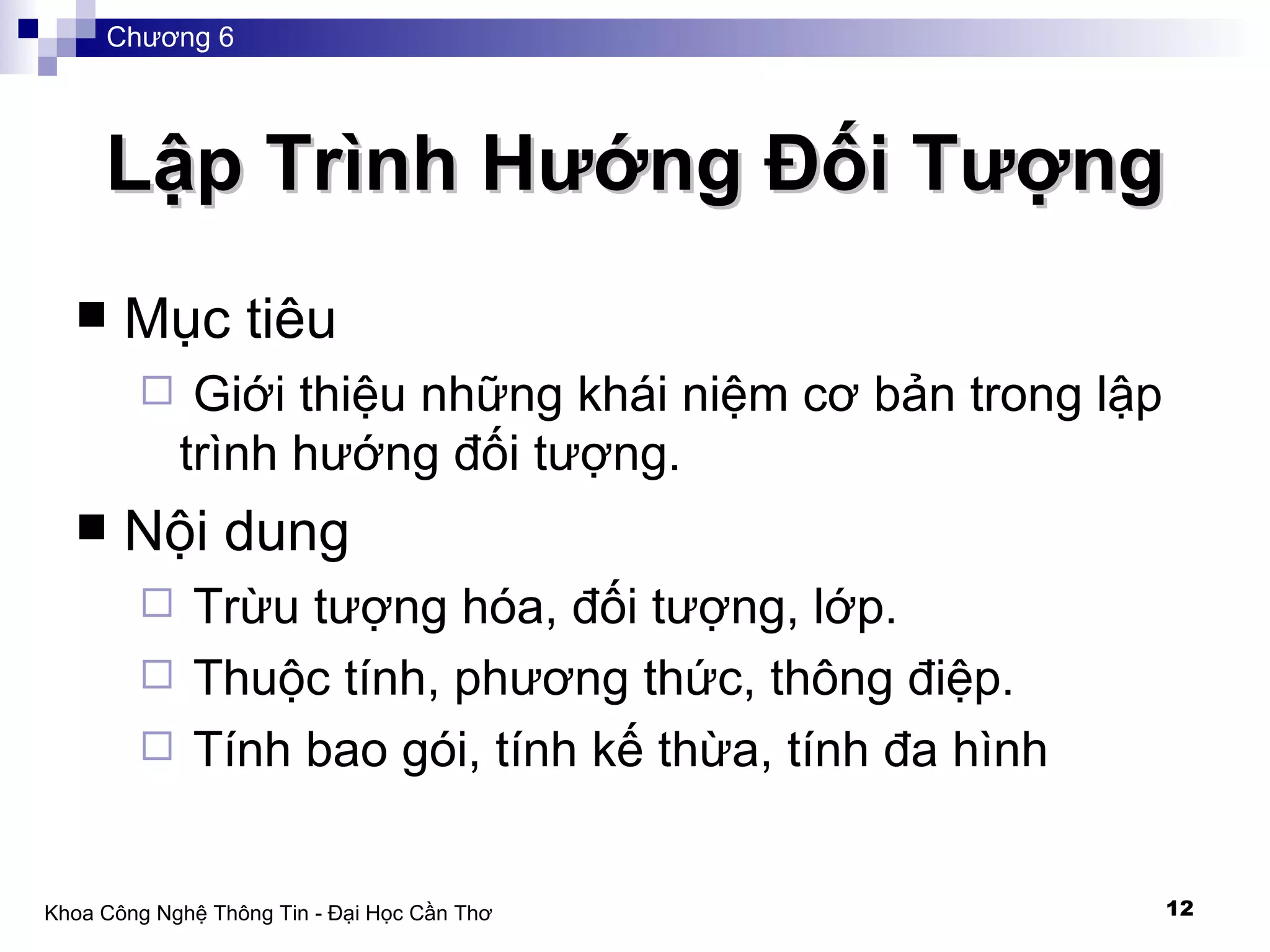 Lap trinh huong_doi_tuong_cpp_dhct_lesson00 | PPT