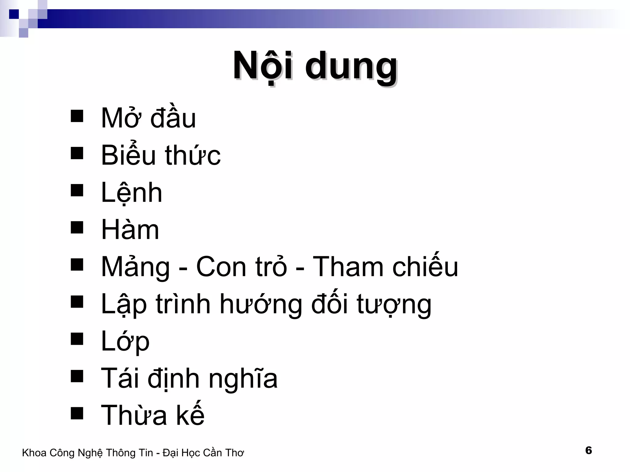 Lap trinh huong_doi_tuong_cpp_dhct_lesson00 | PPT | Free Download