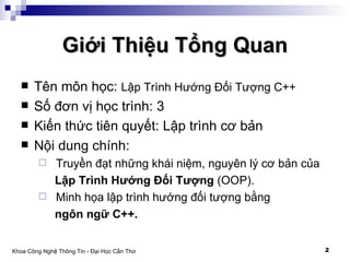 Lap trinh huong_doi_tuong_cpp_dhct_lesson00 | PPT