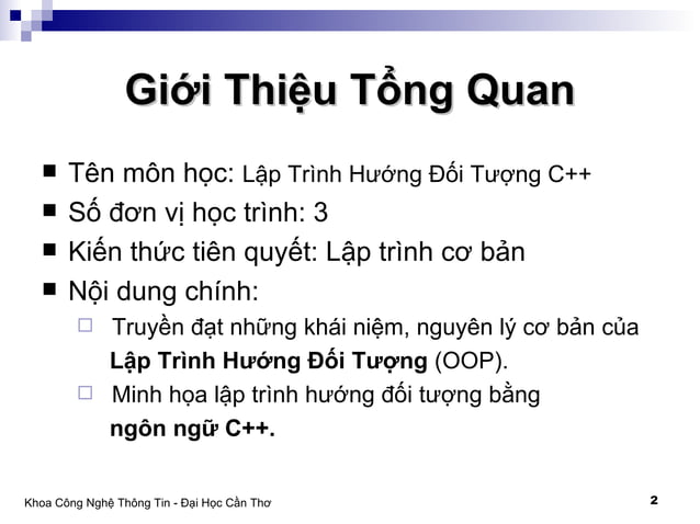 Lap trinh huong_doi_tuong_cpp_dhct_lesson00 | PPT