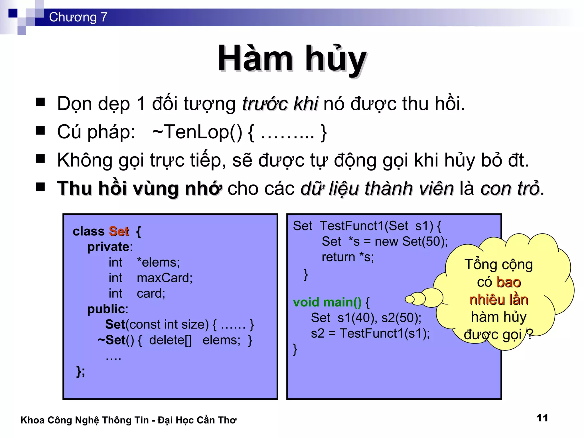 Lap trinh huong_doi_tuong_cpp_dhct_lesson07 | PPT