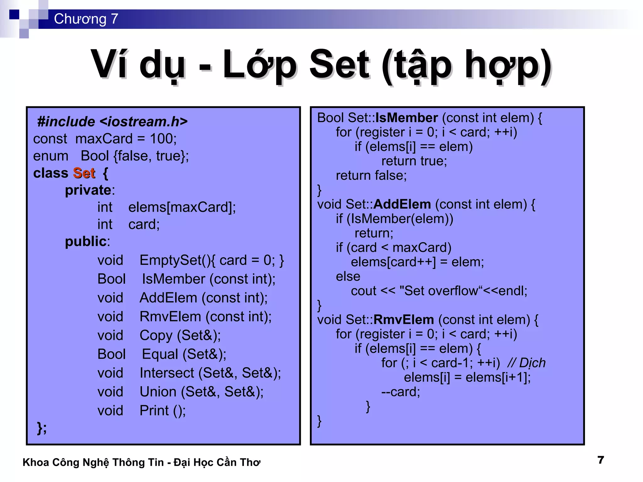 Lap trinh huong_doi_tuong_cpp_dhct_lesson07 | PPT