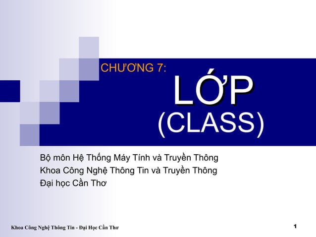 Lap trinh huong_doi_tuong_cpp_dhct_lesson07 | PPT