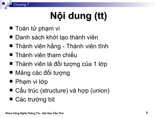Lap trinh huong_doi_tuong_cpp_dhct_lesson07 | PPT