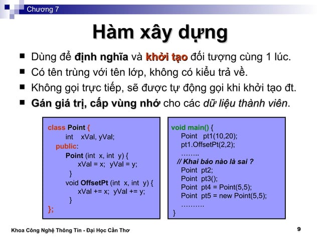 Lap trinh huong_doi_tuong_cpp_dhct_lesson07 | PPT