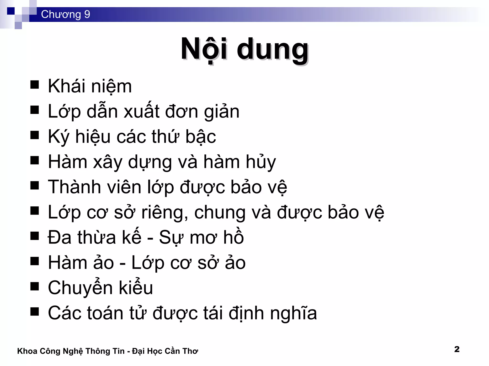 Lap trinh huong_doi_tuong_cpp_dhct_lesson09 | PPT
