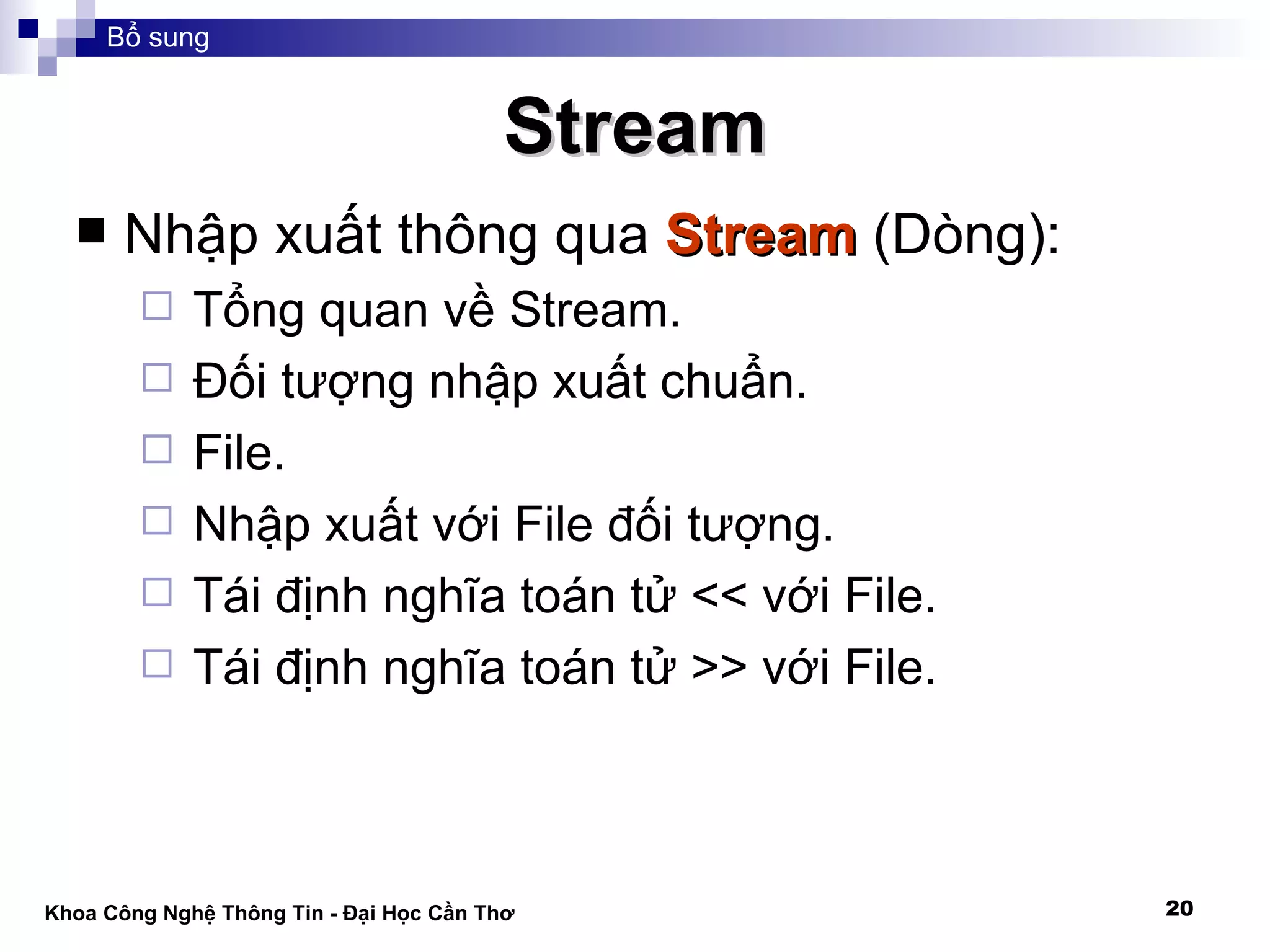 Lap trinh huong_doi_tuong_cpp_dhct_lesson09 | PPT