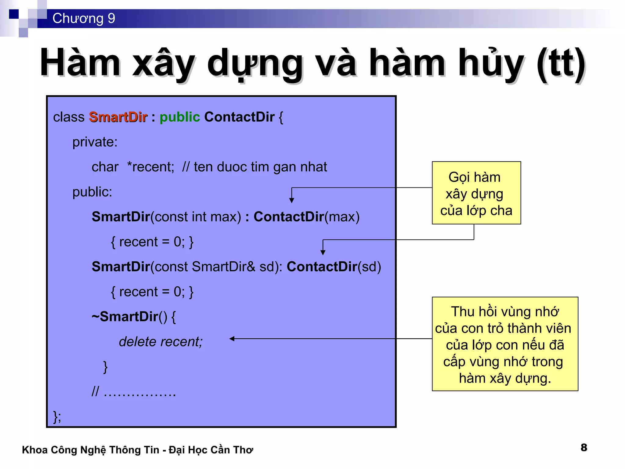 Lap trinh huong_doi_tuong_cpp_dhct_lesson09 | PPT