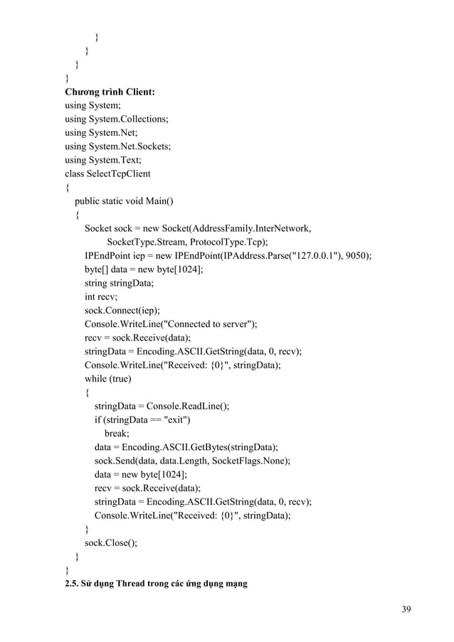 Lap trinhmang(socket)c# | PDF