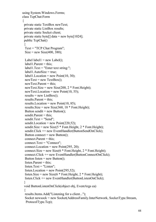 Lap trinhmang(socket)c# | PDF