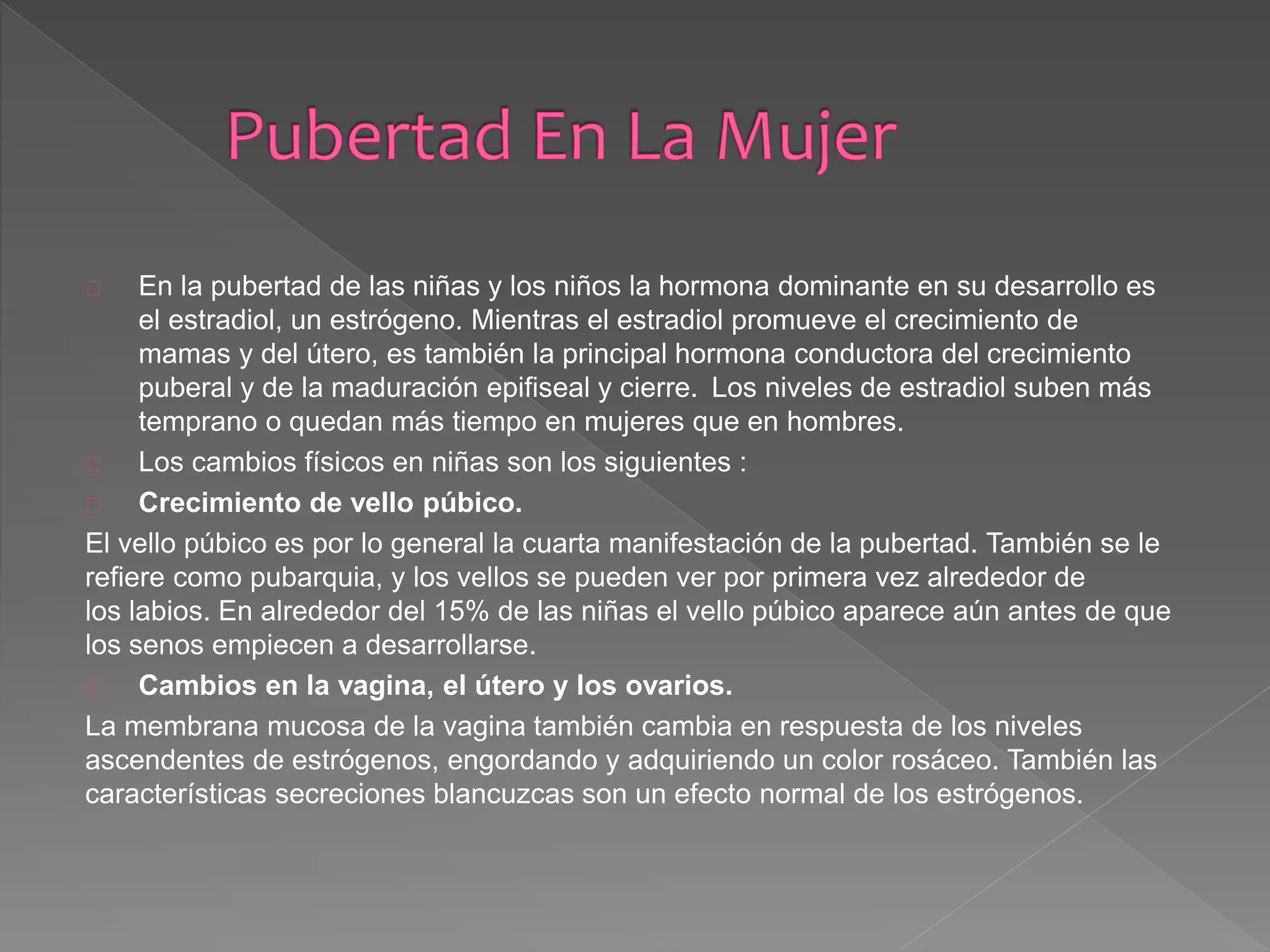 La pubertad en las mujeres | PPT