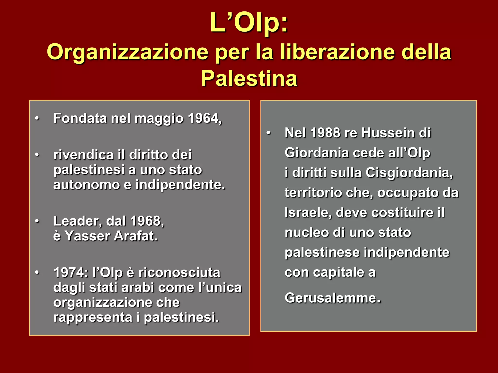 La questione palestinese | PPTX