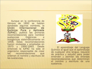 La química y su lenguaje | PPT