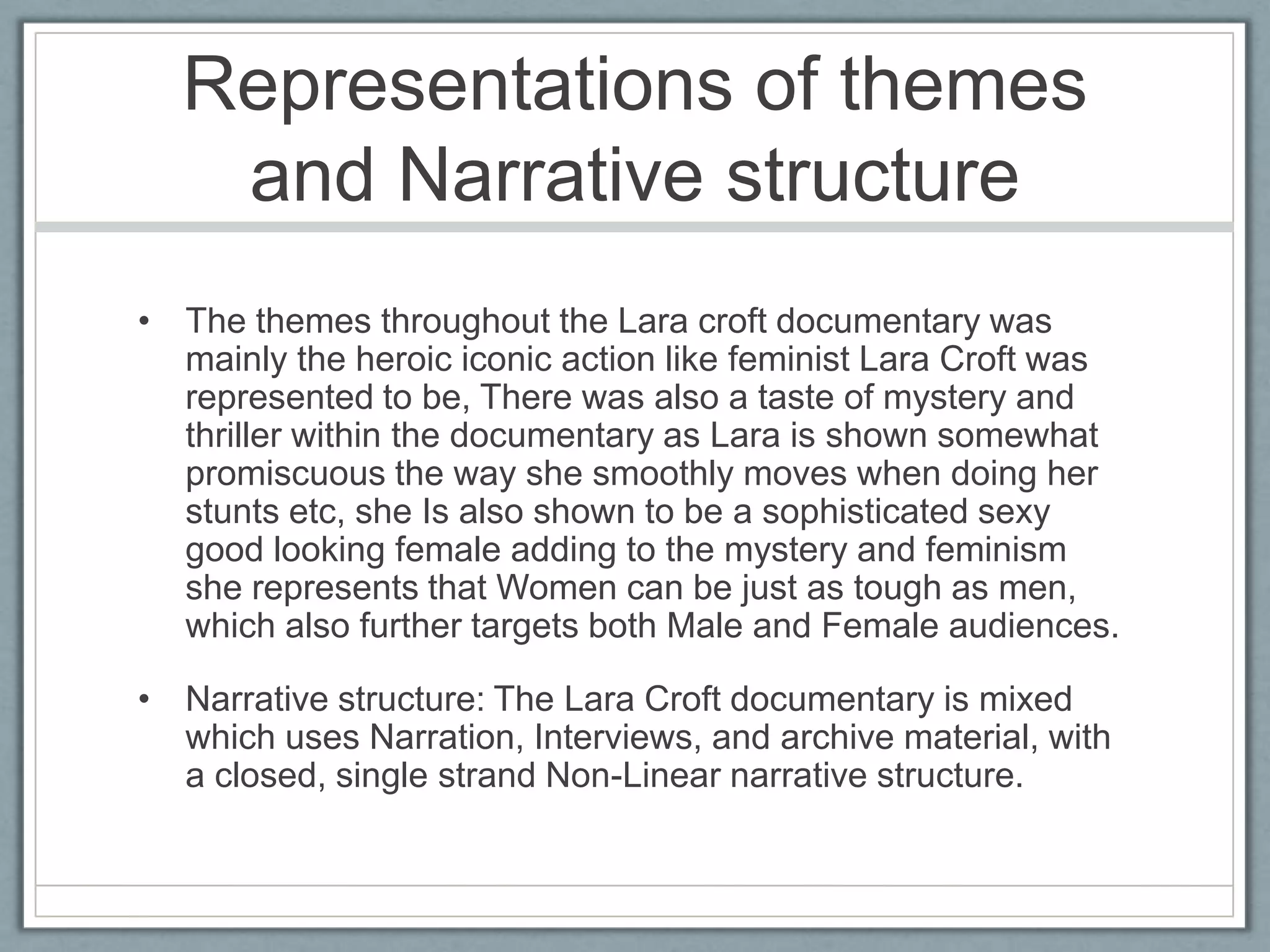 Lara croft documentary analysis | PPTX