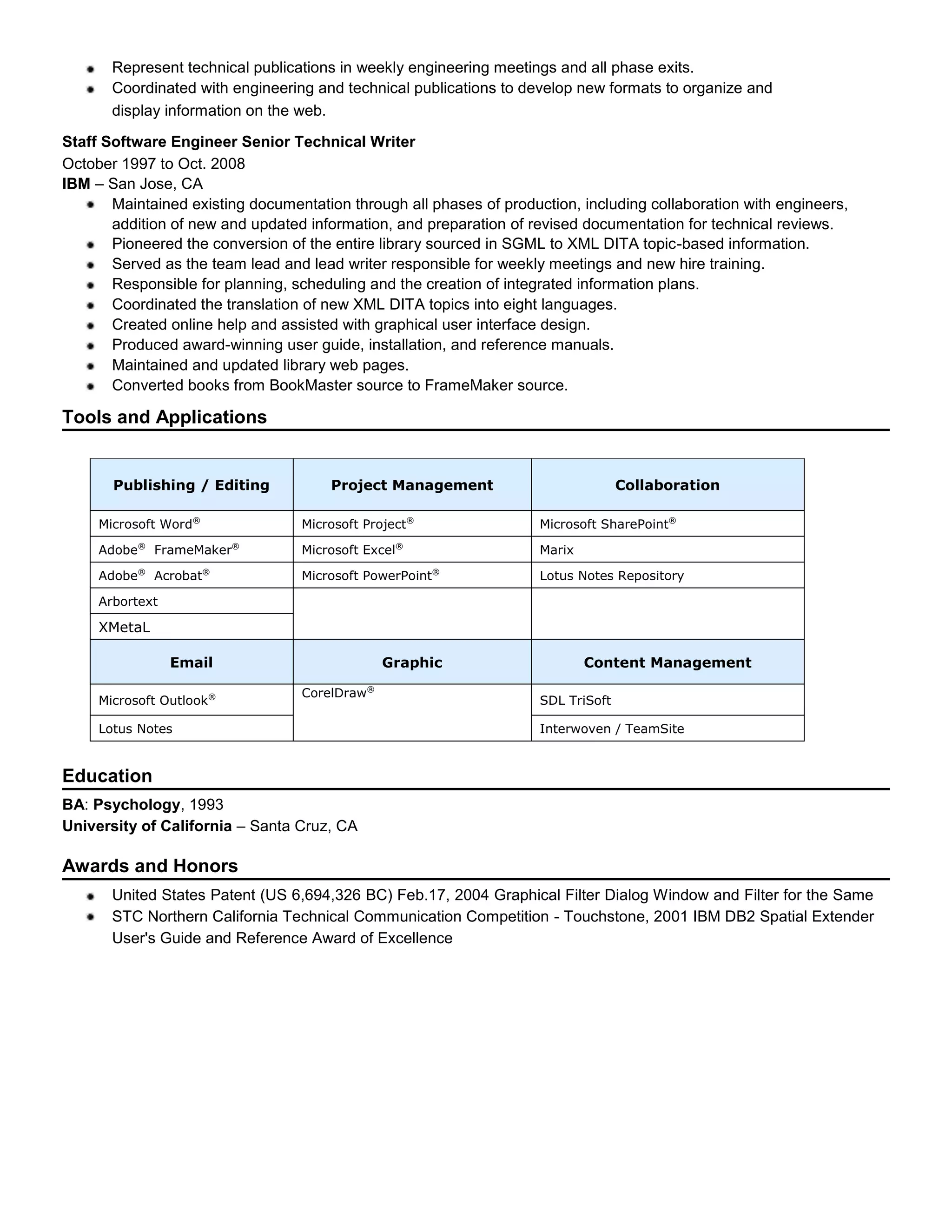 Senior Technical Writer / Project Manager | PDF