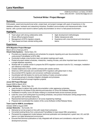 Senior Technical Writer / Project Manager | PDF