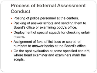 internal and external examination system in pakistan | PPTX