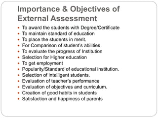 internal and external examination system in pakistan | PPTX