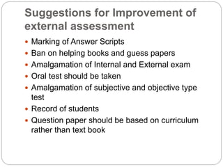 internal and external examination system in pakistan | PPTX