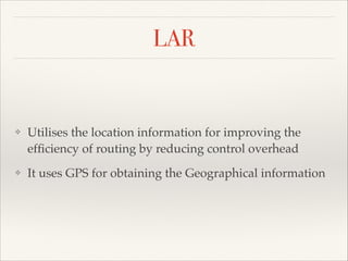 Location Aided Routing (LAR) | PDF