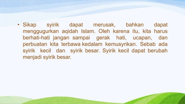 Larangan syirik | PPT