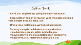 Larangan syirik | PPT