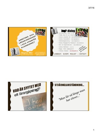 Arbetsro och ledarskap i klassrummet, Magnus Blixt | PDF