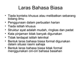 Laras bahasa dalam bahasa melayu | PPT